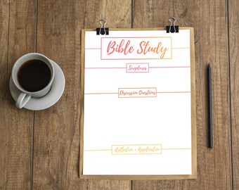 Bible study template | Etsy