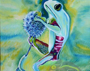 Frog painting | Etsy