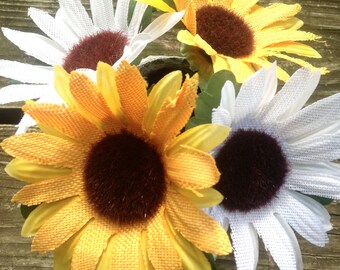 Burlap sunflower | Etsy