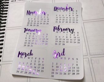 Calendar stickers | Etsy