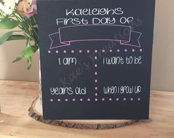 First day chalkboard | Etsy
