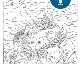 Funny coloring page | Etsy