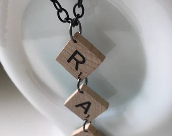 Scrabble necklace | Etsy
