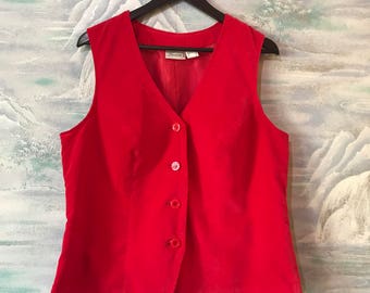 Red velvet vest | Etsy