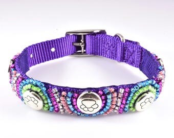 Colorful dog collar | Etsy