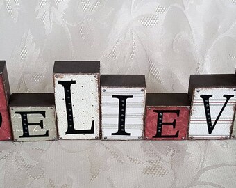 Believe blocks | Etsy