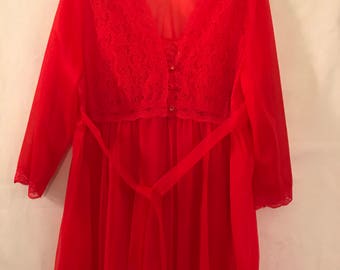 Red negligee | Etsy