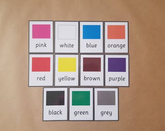 Color flash cards | Etsy