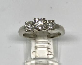 3 stone diamond ring | Etsy