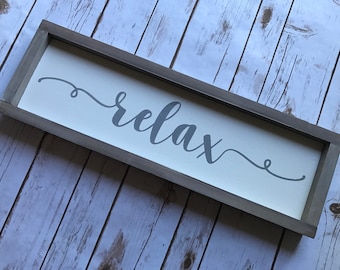 Relax sign | Etsy
