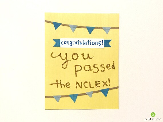 Items similar to Congratulations card, Passed Nclex for new grad nurse ...