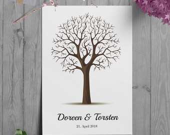 CUSTOM Guest Book Tree Choose Your Tree Color Print sizes