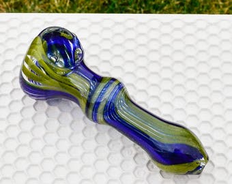 Green glass pipe | Etsy