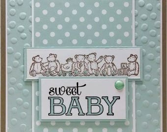 Embossed baby card | Etsy