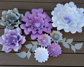 Grey paper flowers | Etsy