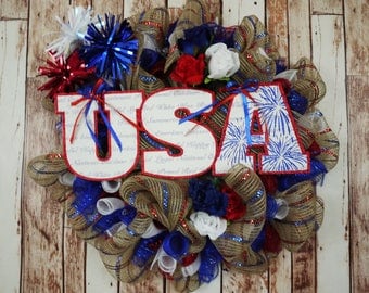 Veterans day wreath | Etsy