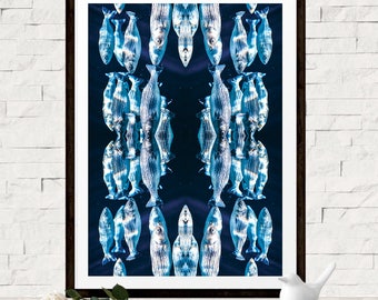 Abstract fish art | Etsy