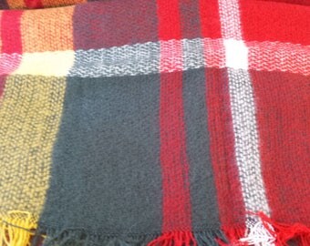 Red plaid blanket | Etsy