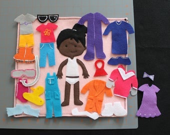Felt dress up doll | Etsy