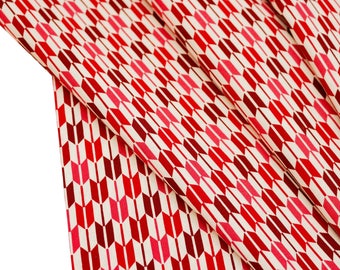 Red gray fabric | Etsy