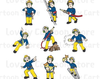 Fireman clip art | Etsy
