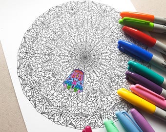 Abstract coloring | Etsy