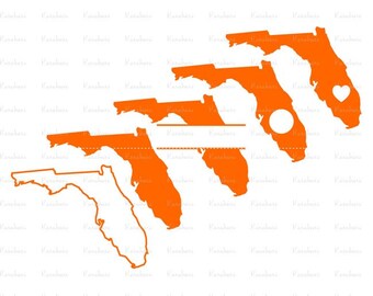 Florida outline | Etsy