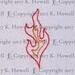 Flame Hand Embroidery Pattern Halloween Fire Hot Flames