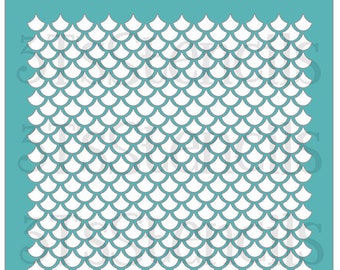 Fish scale stencil | Etsy