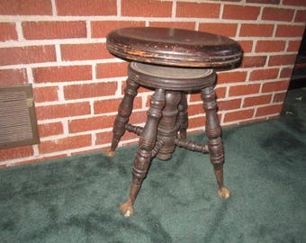 Antique piano stool | Etsy