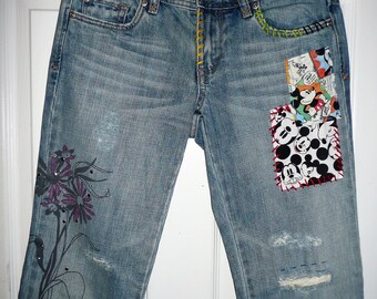 Patchwork jeans | Etsy