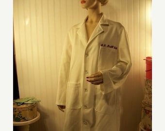 Embroidered lab coat | Etsy