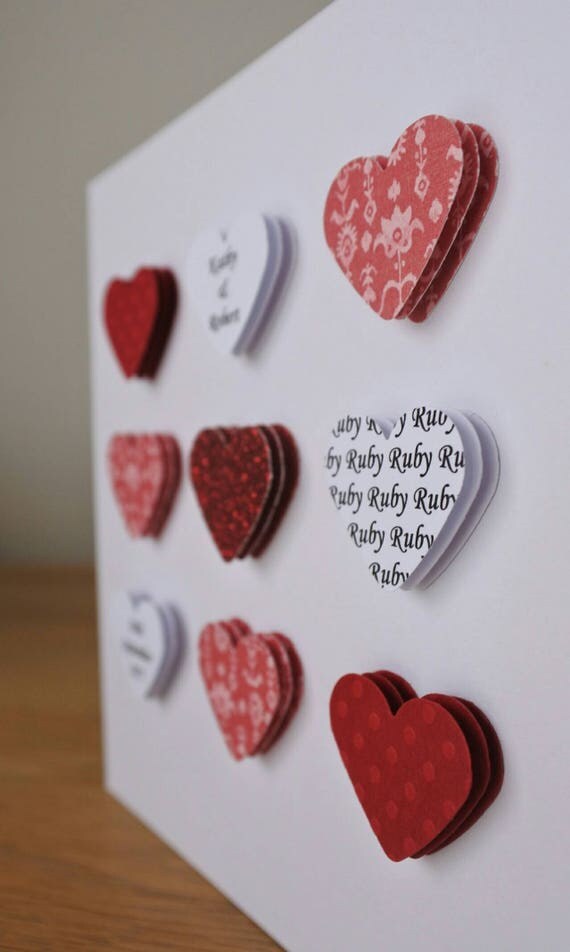 Handmade personalised Ruby Wedding Anniversary card 40th 40