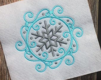 Snowflake embroidery | Etsy