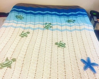 Sea turtle blanket | Etsy