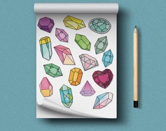 Gemstone stickers | Etsy