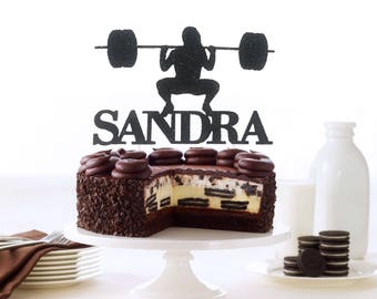 Gym cake topper | Etsy