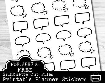 Thinking of you thought bubble printable card or poster to