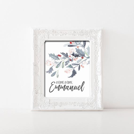 O Come Emmanuel Advent Printable Wall Art Christmas Print O