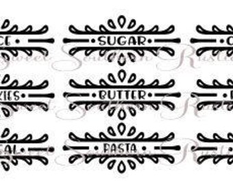 Canister labels svg | Etsy