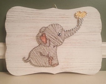 Elephant string art | Etsy