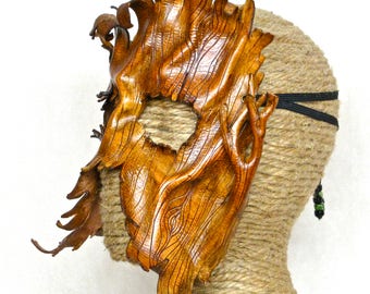 Green Man Tree Mask Custom Made in Papier Mache with Moss