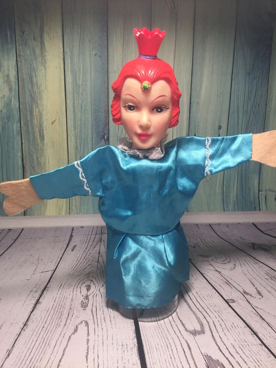 Hand Puppet Crowned Princess . 1970's Vintage Toy . Puppet