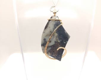 Shattuckite necklace little blue stone pendant small