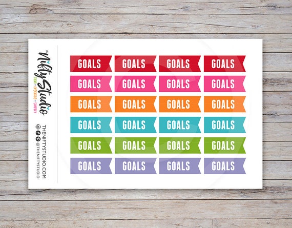 Goals Stickers Flag Stickers Planner Stickers The Nifty