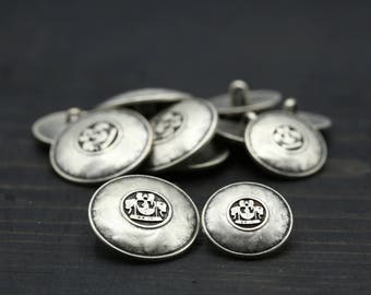 Silver buttons | Etsy