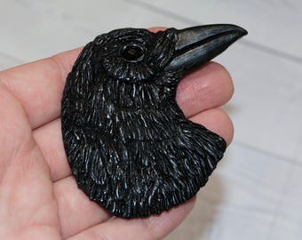 Raven brooch | Etsy