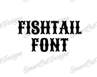 Fishtail font svg | Etsy