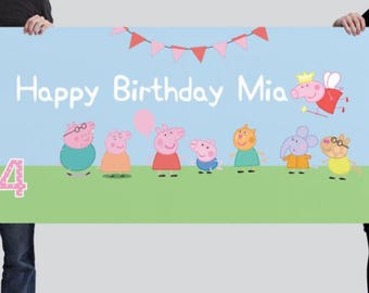 Peppa pig banner | Etsy