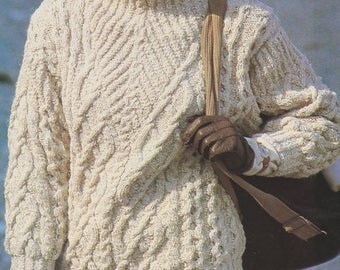 Aran sweater pattern | Etsy